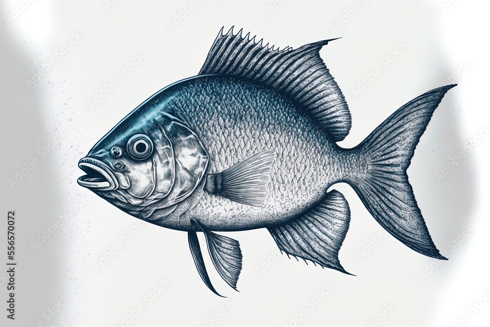 Fish drawing design illustration isolated on white background ...