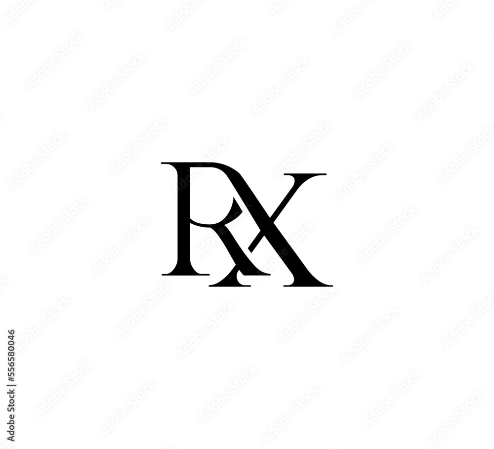 Simple Black Professional Initial Logo RX Stock Vector | Adobe Stock