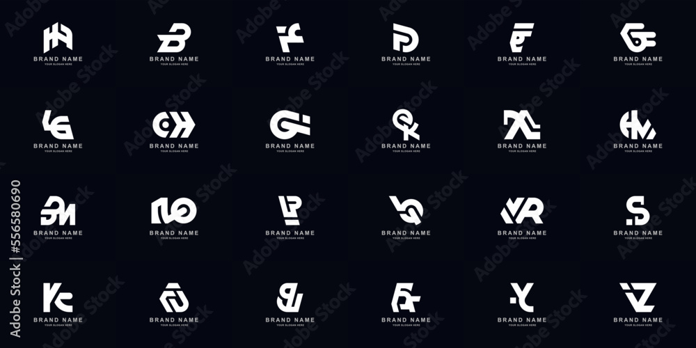 Collection full set abstract combine letter a - z monogram logo design ...