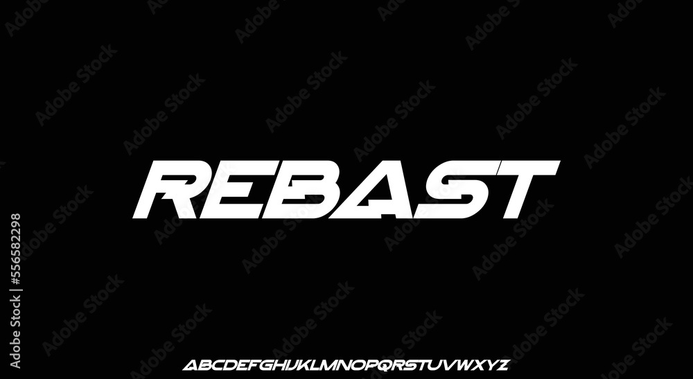 Sport and action technology typography alphabet fonts with bold style ...