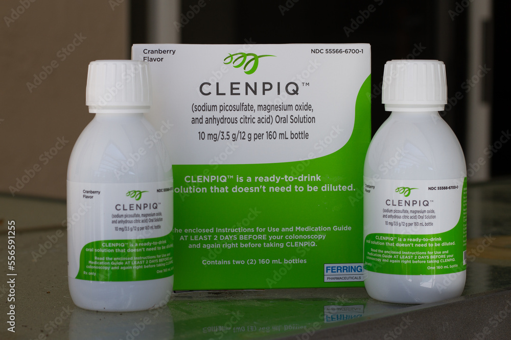 Clenpiq medication to clean out the intestines before surgery or ...