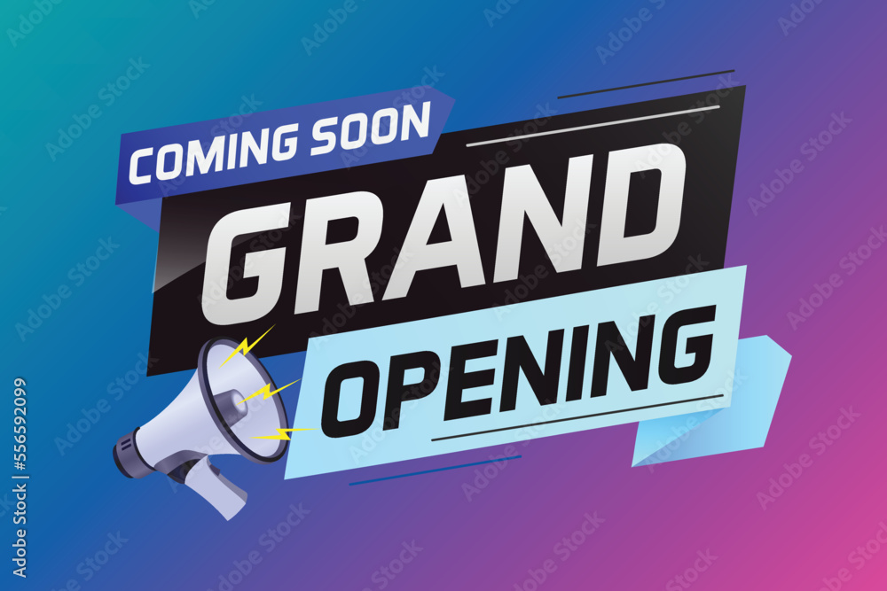 coming soon grand opening word concept vector illustration with ...