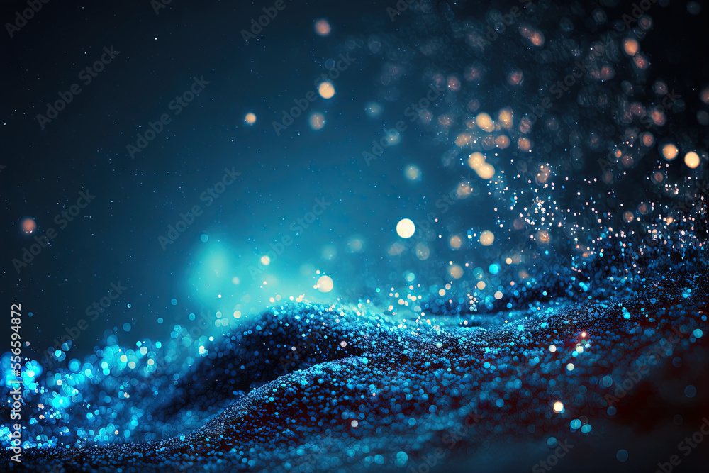 Abstract background with dark blue and gold particle. Christmas Golden ...