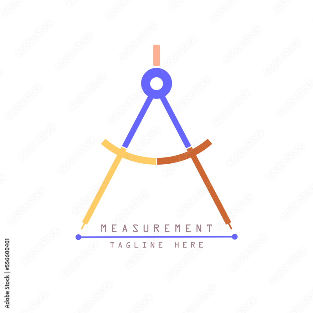 Divider logo design. Surveyor and geometry, engineer, architect, school ...