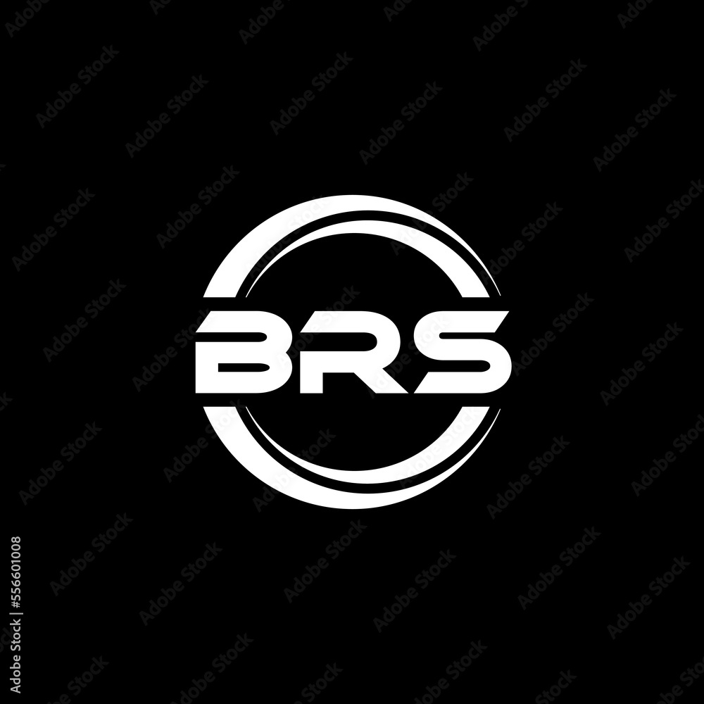 BRS letter logo design with black background in illustrator, cube logo ...
