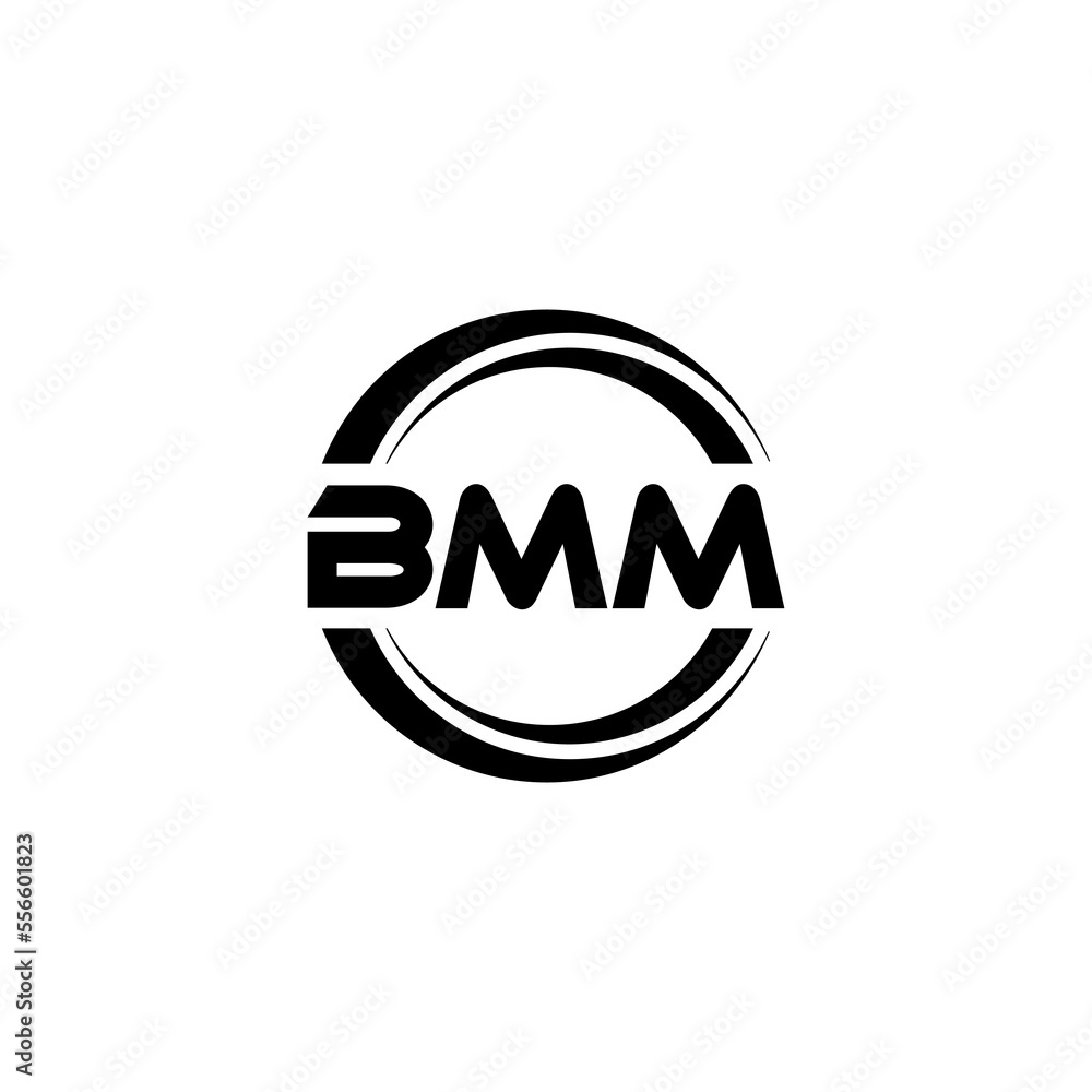 BMM letter logo design with white background in illustrator, cube logo ...