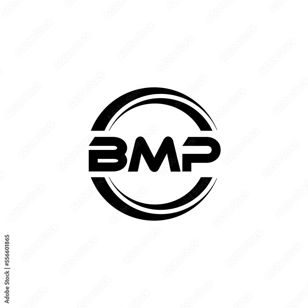 BMP letter logo design with white background in illustrator, cube logo ...