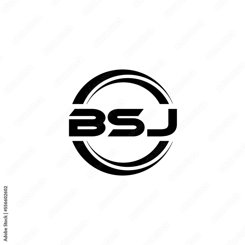 BSJ letter logo design with white background in illustrator, cube logo ...