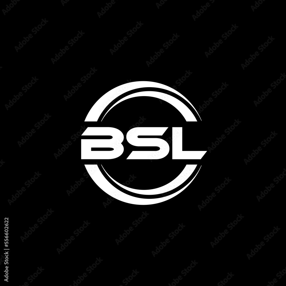 BSL letter logo design with black background in illustrator, cube logo ...