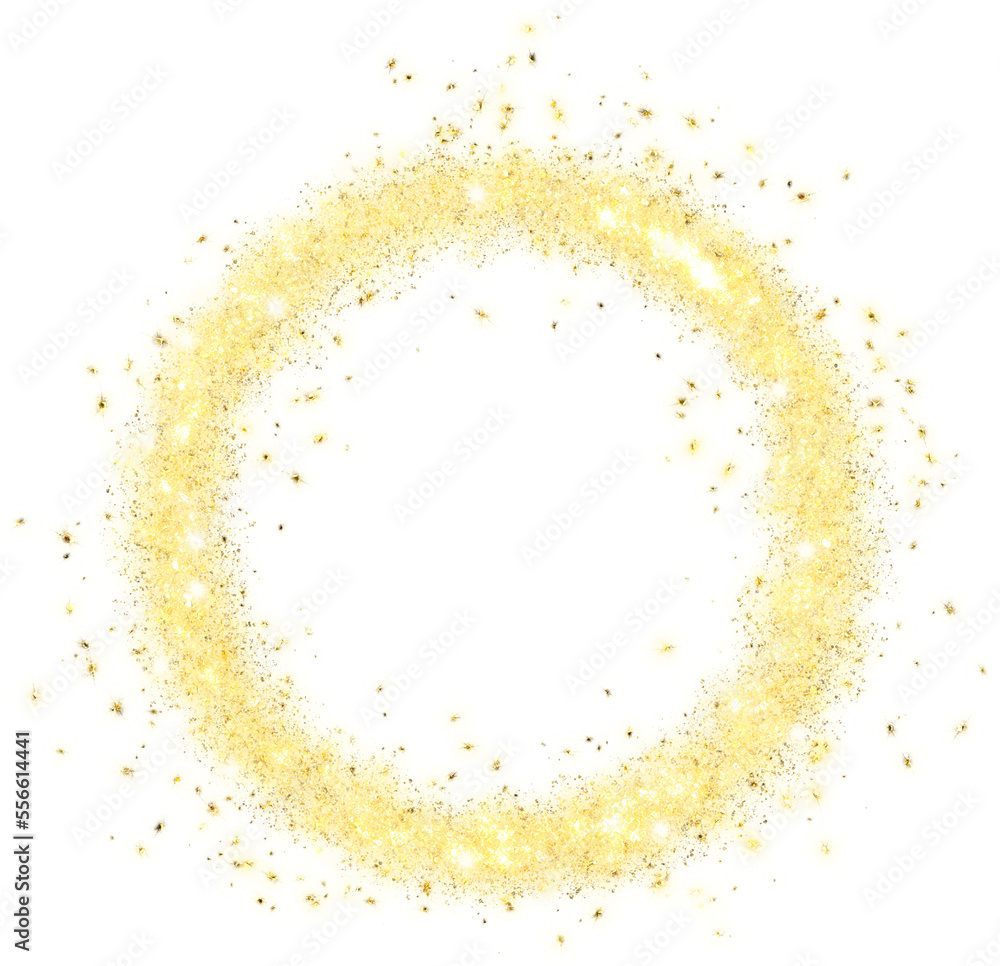 Sparkling shiny circle golden frame Stock Illustration | Adobe Stock