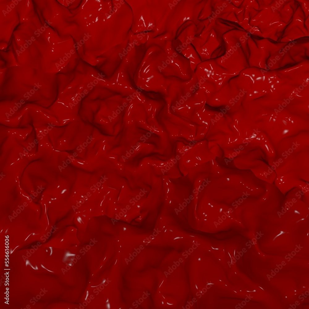 Red organic background with bulges wave surface. Smooth relief forms ...