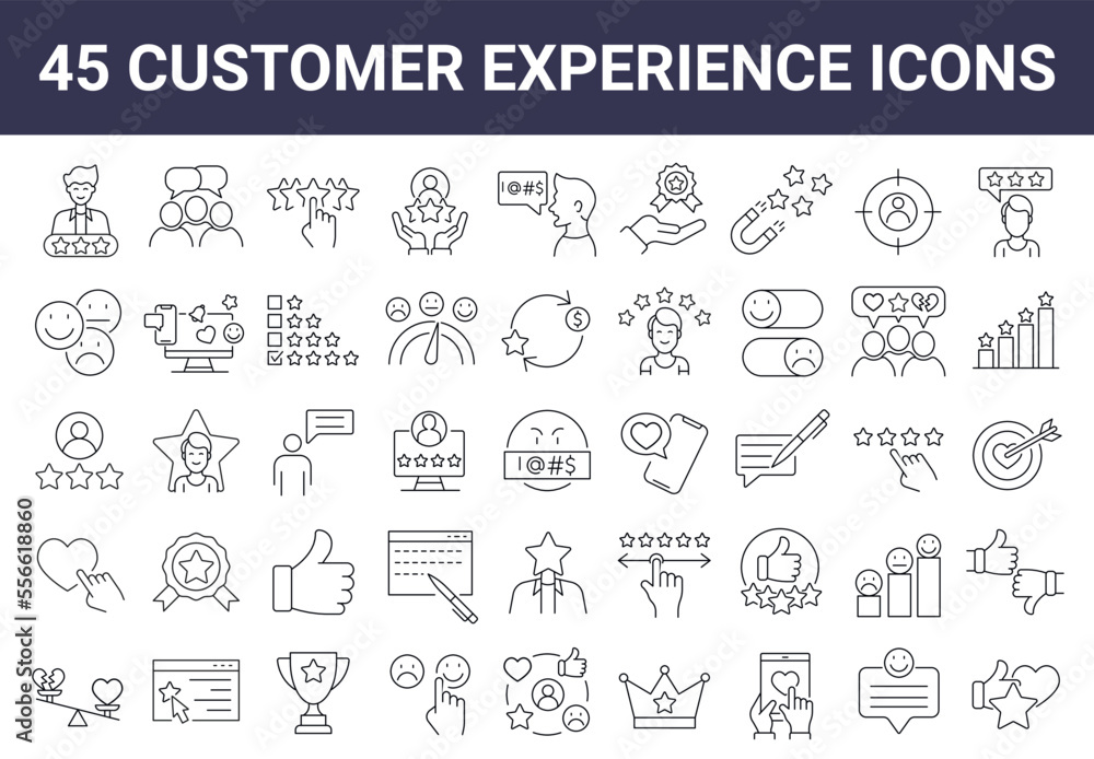Set of 45 line Customer experience, review t,estimonials, feedback ...