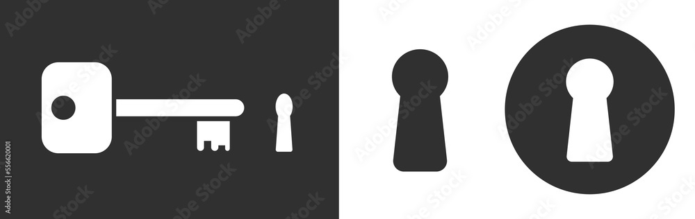Key hole icon or keyhole lock pictogram black white isolated clipart ...