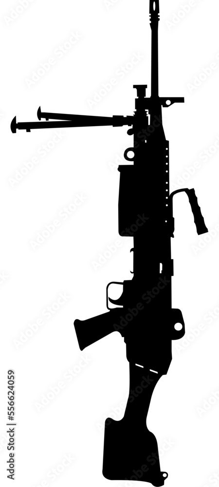 Vetor de M249 SAW light machine gun for the US Army do Stock | Adobe Stock