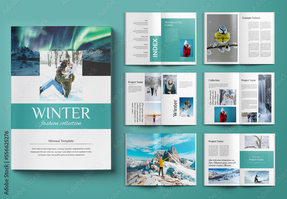 Winter Magazine Layout Stock Template | Adobe Stock