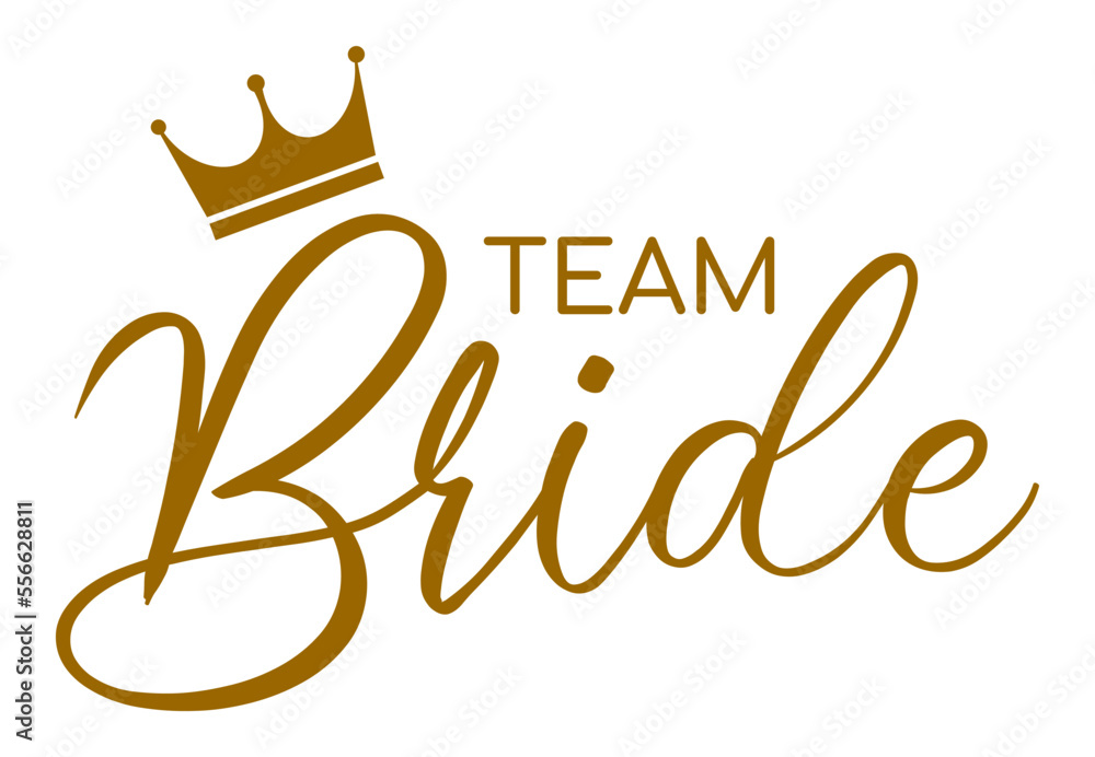 Team bride bachelorette party vector calligraphy design.hen party or ...