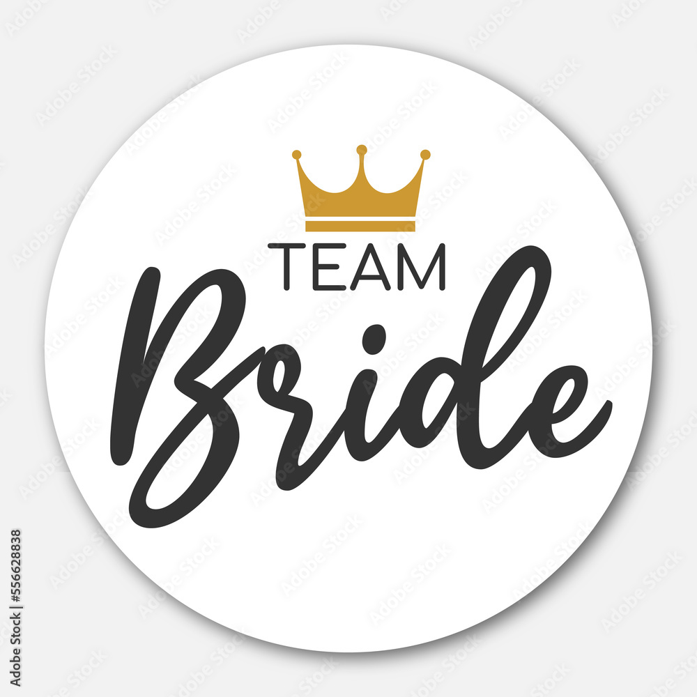 Team bride bachelorette party vector calligraphy design.hen party or ...
