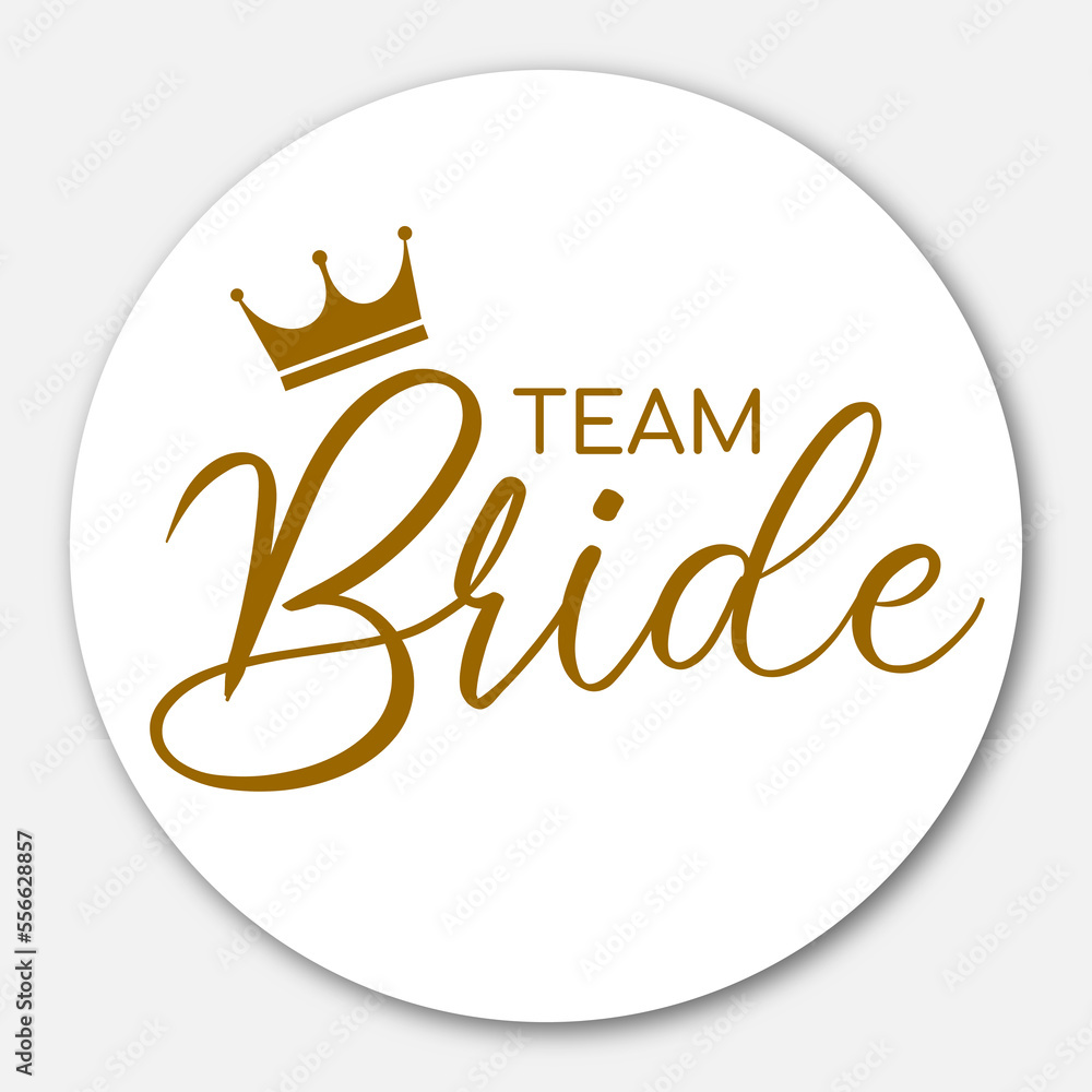 Team Bride Bachelorette Party Vector Calligraphy Design Hen Party Or