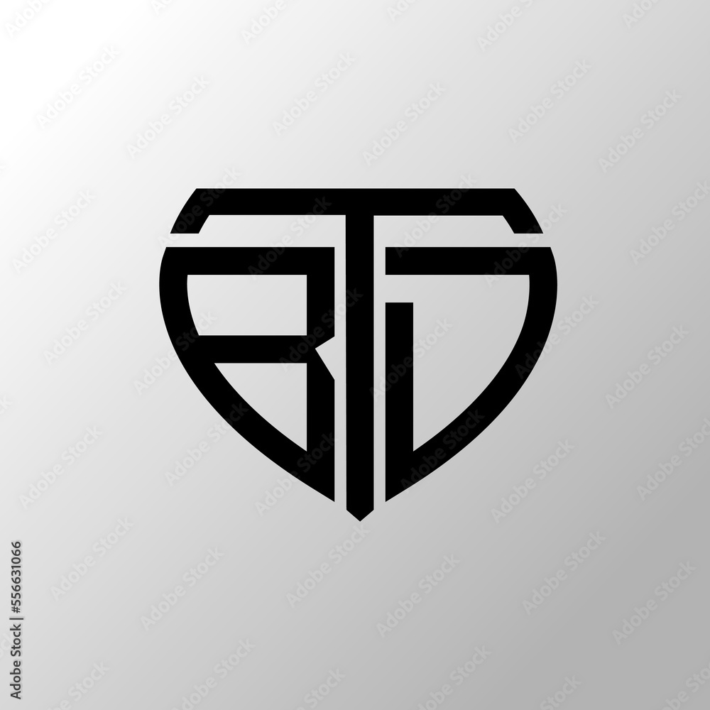 BTD letter logo design on black background. BTD creative initials ...