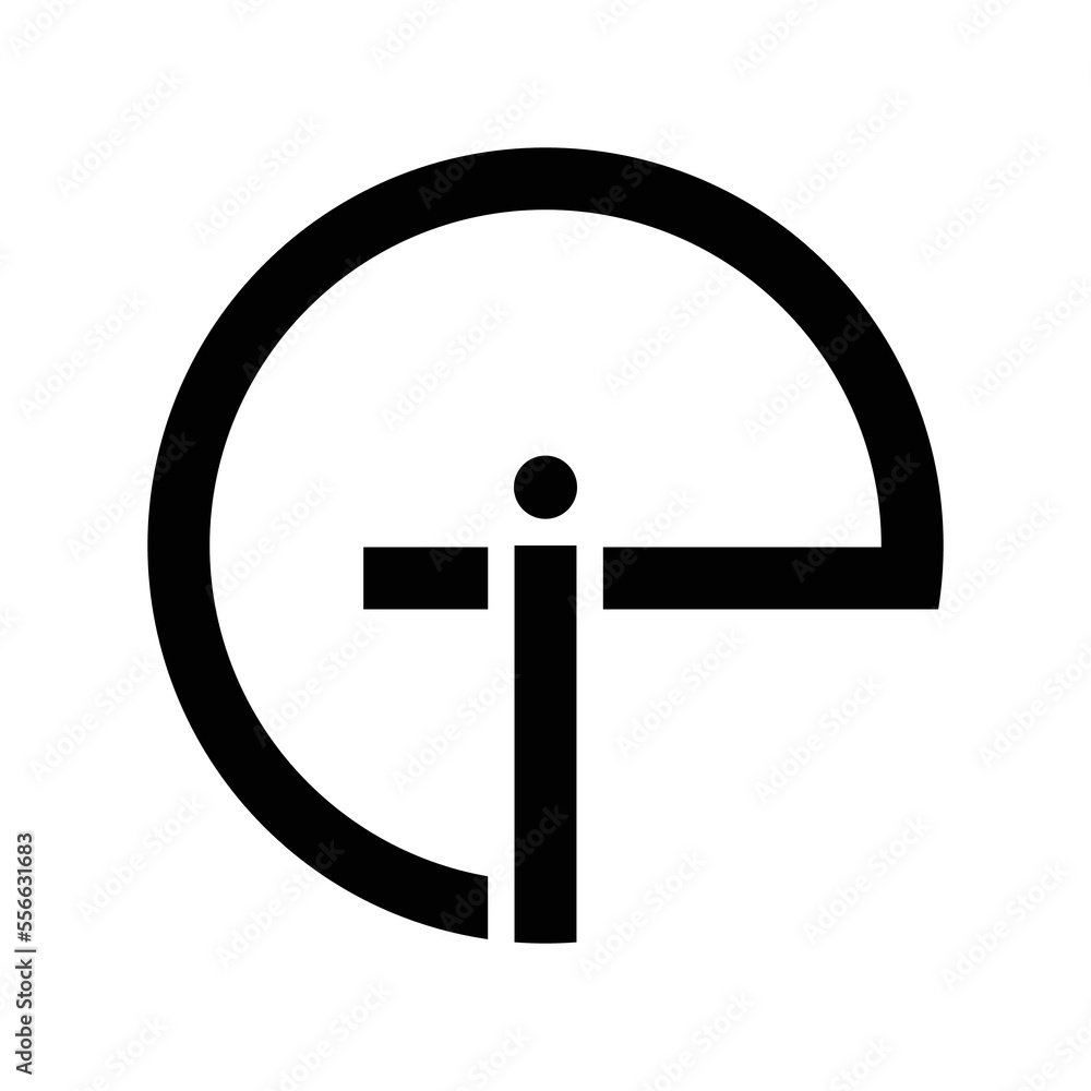 PI monogram logo concept on color background. Stock Vector | Adobe Stock