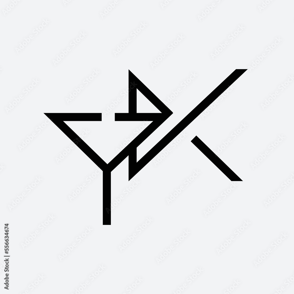 Initial Letter YK Logo Design Creative Modern Symbol Icon Stock Vector ...