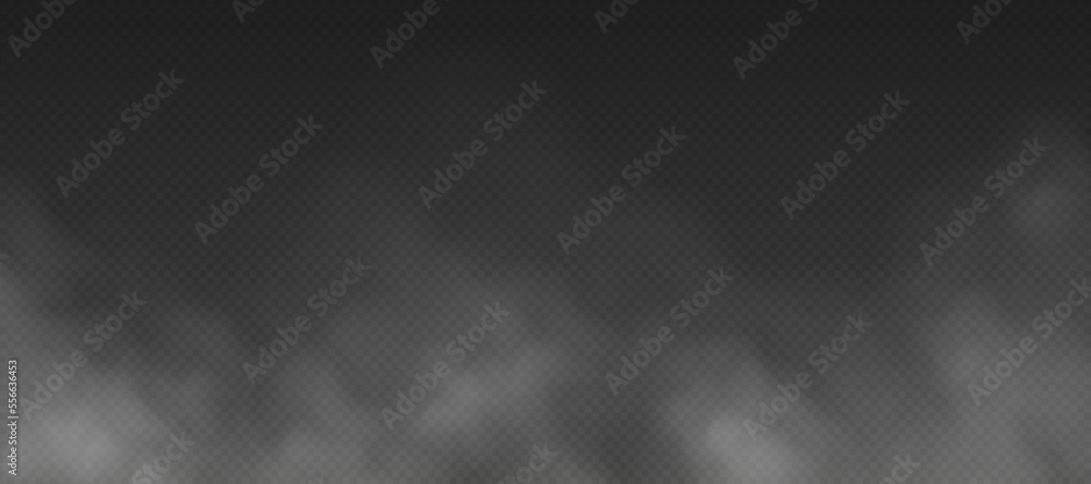 Poster Fog or smoke effect, realistic smog, haze, mist or cloudiness ...