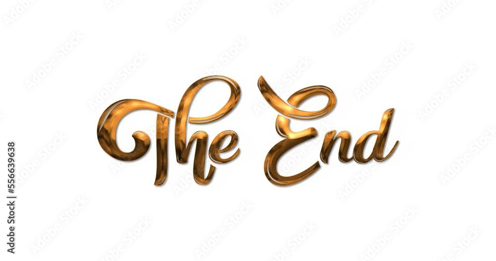 The end animation. Golden text is handwritten in modern calligraphy ...