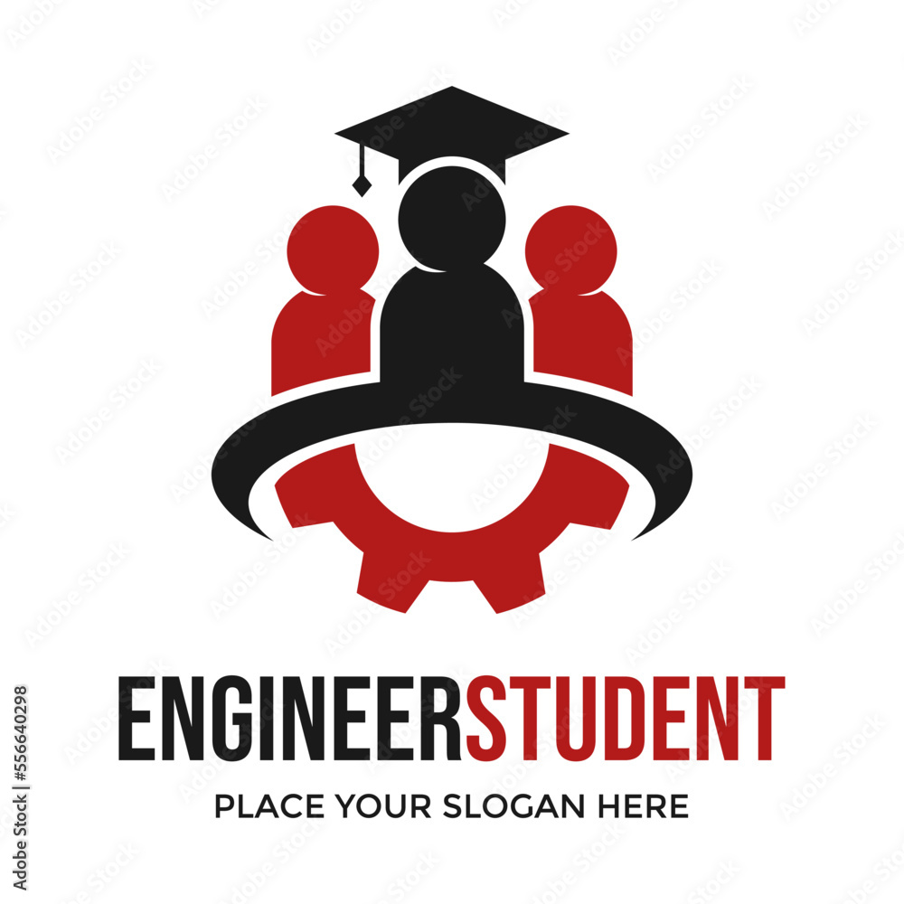 Engineer student vector logo template. This design use gear symbol ...