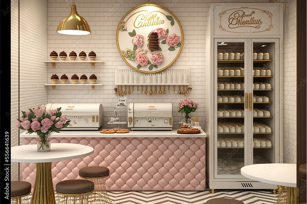 cake shop interior, cute and fancy Stock Illustration | Adobe Stock