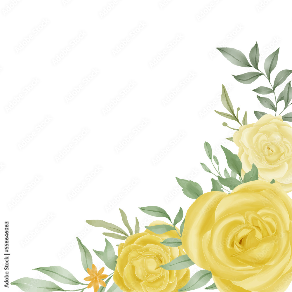 Yellow Flower Corner Border