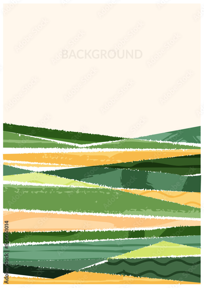 Abstract farm agriculture vertical template. Green field pattern, eco ...