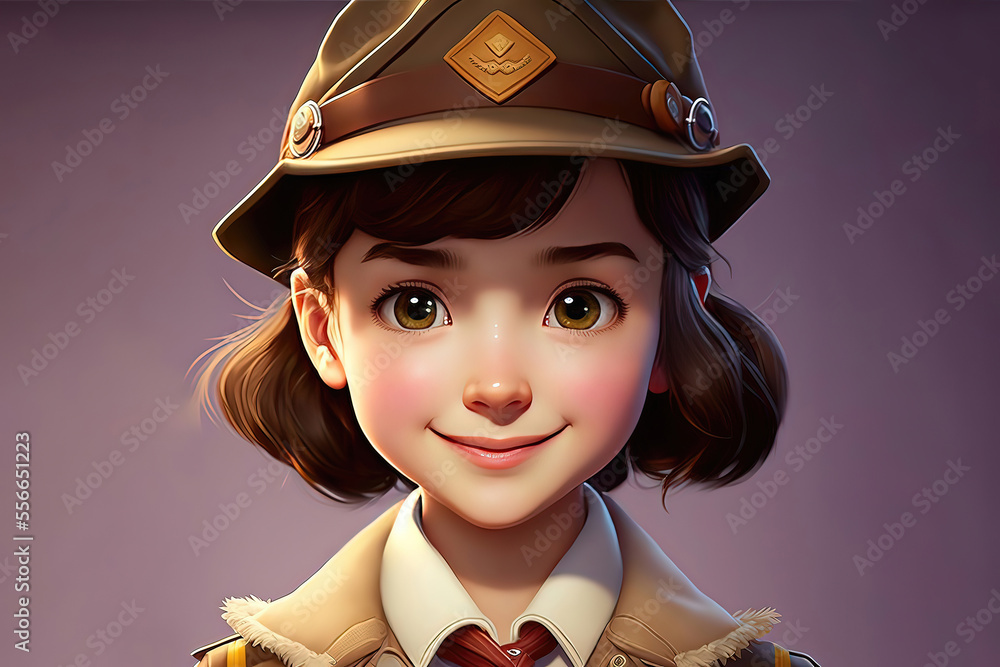 portrait of confident beautiful young girl in scout uniform Stock ...