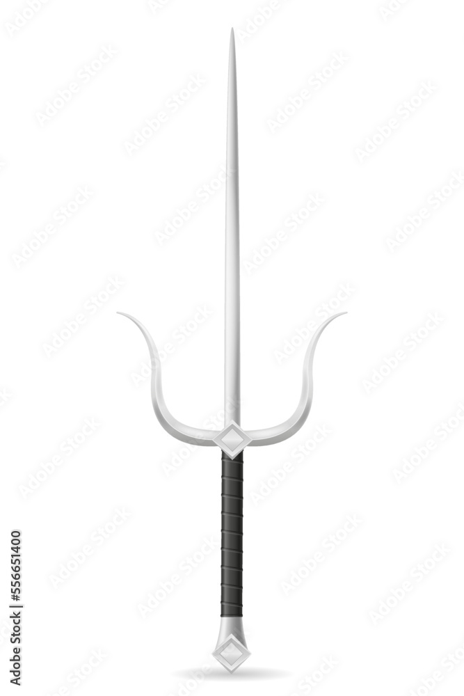 sai dagger ninja weapon japanese warrior assassin vector illustration ...