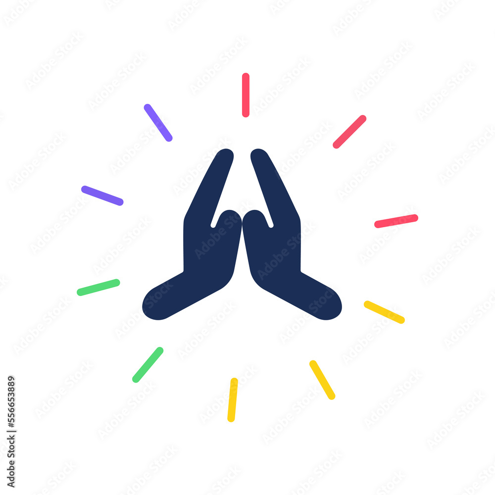 Time to Pray vector logo Praying Hands Icon with clock Stock Vector ...