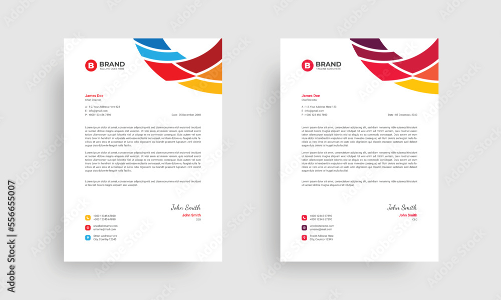 A4 business letterhead design template. Professional modern letterhead ...