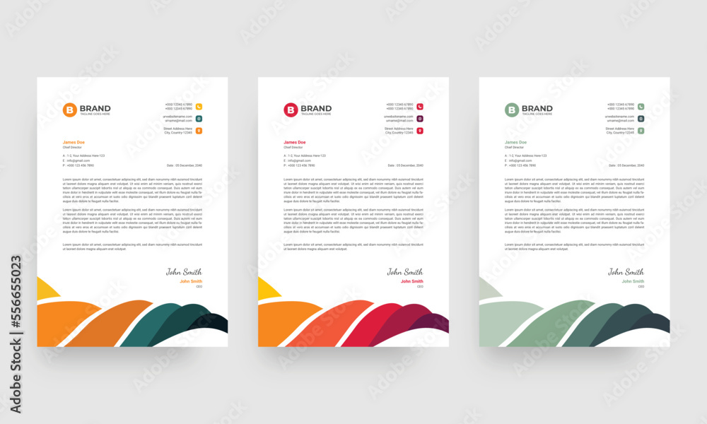 A4 business letterhead design template. Professional modern letterhead ...