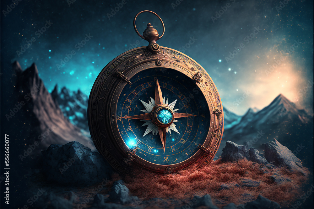 Compass illustration, generative ai Stock Illustration | Adobe Stock