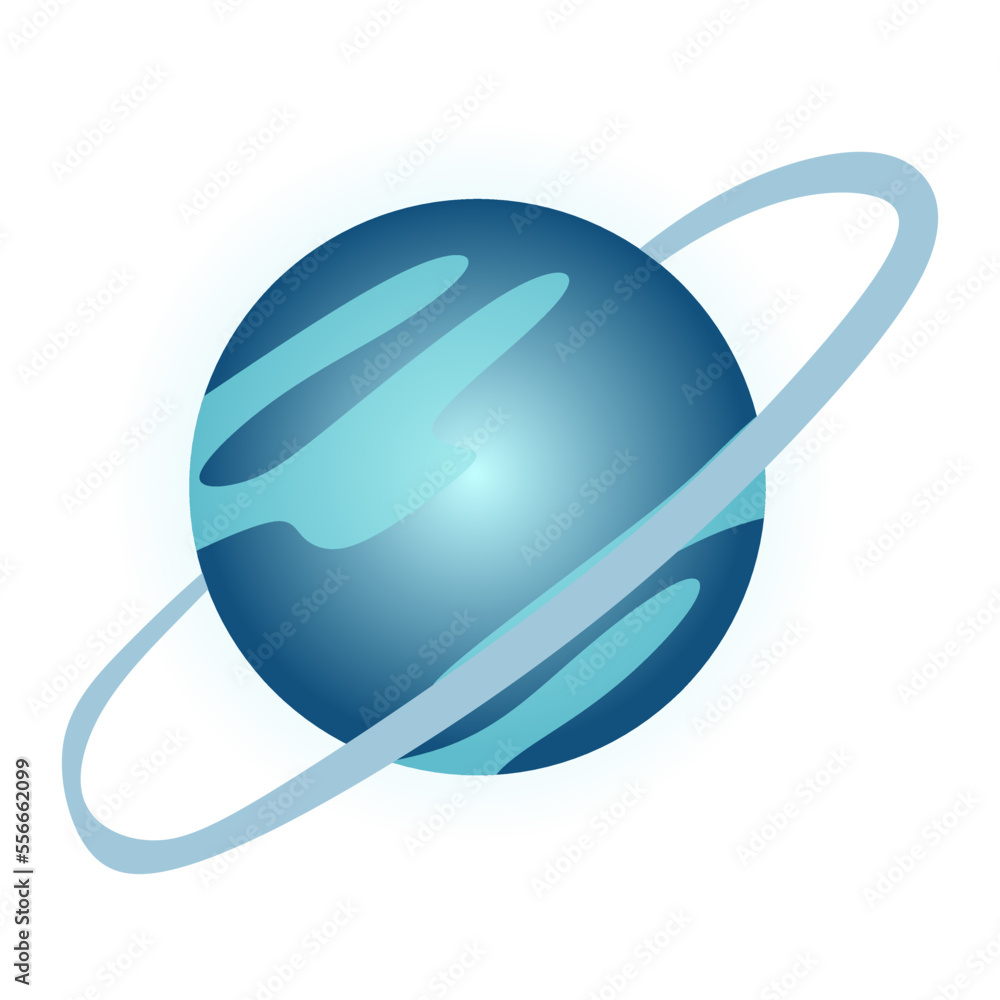 Uranus planet vector illustration in trendy flat cartoon design style ...