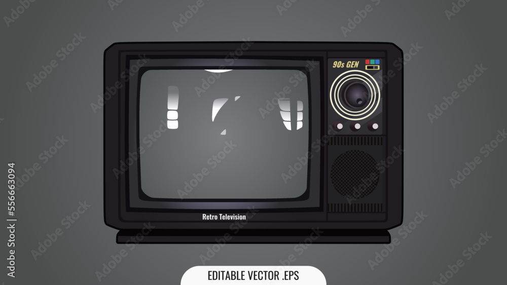 Retro Television Vector illustration in realistic design style. 90s ...