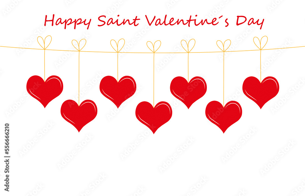 Cartel de Feliz dia de San Valentin. sobre un fondo blanco liso y ...