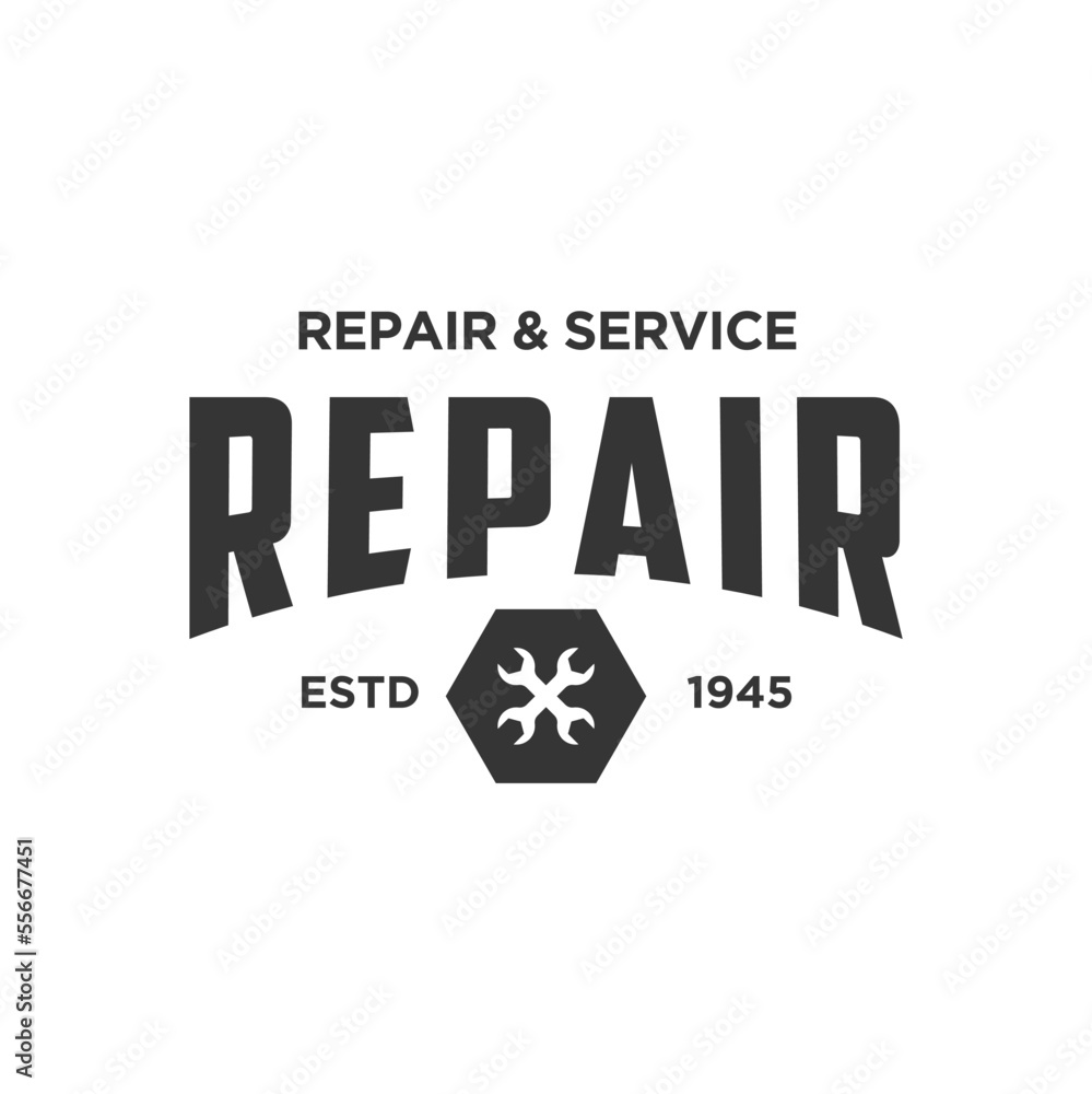 Wrench logo design template for repair service company. Repair logo ...