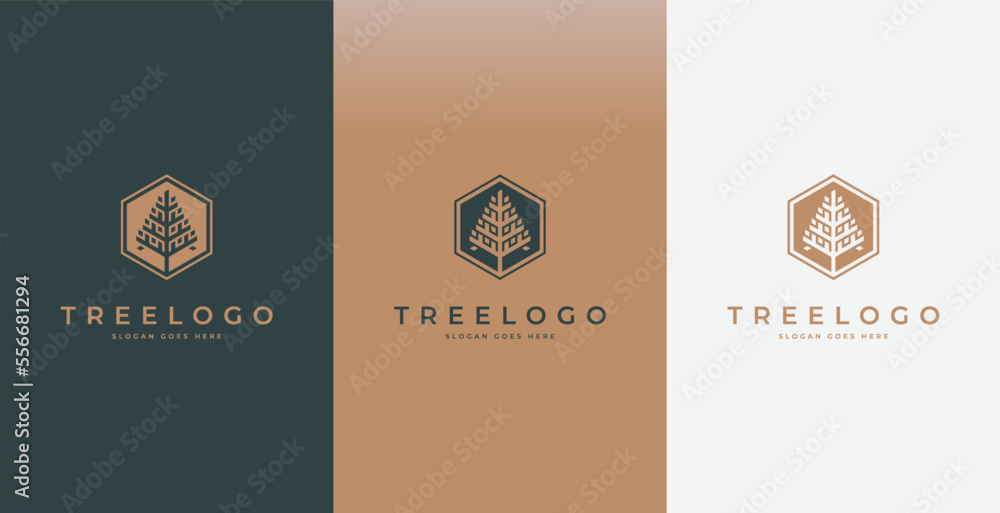 tree vector text logo template Stock Vector | Adobe Stock