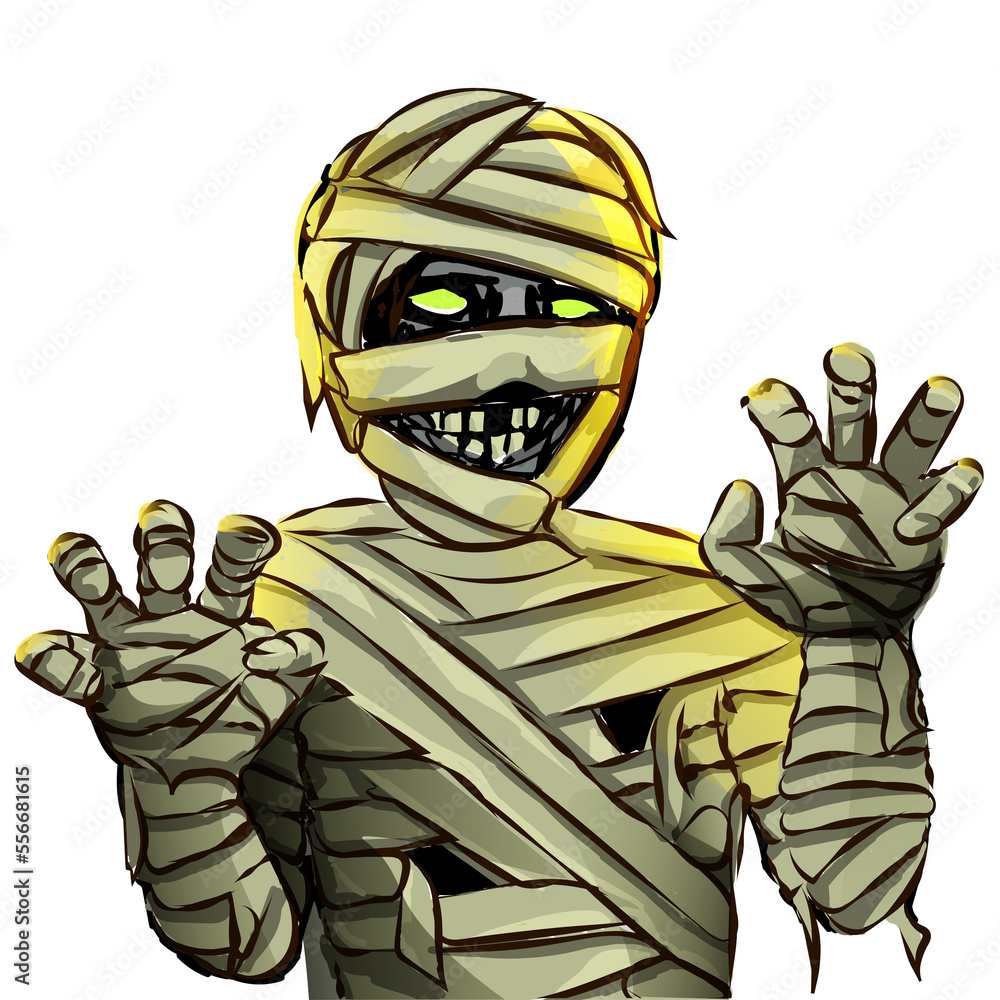 Cartoon Mummy, Vector Clip Art Illustration, Mummy for halloween, Egipt ...