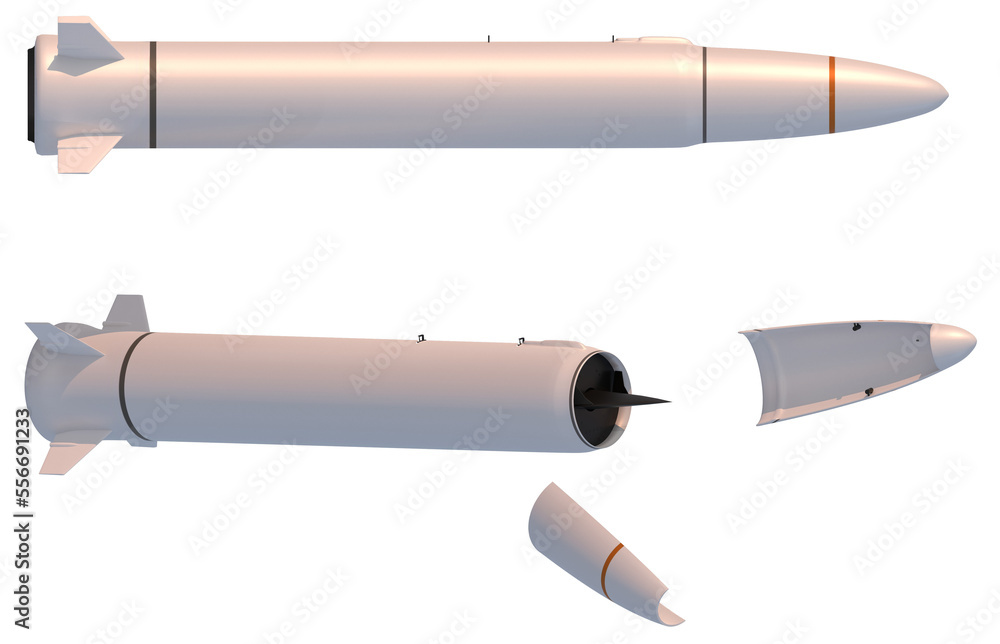 Two stages of a hypersonic missile Stock Illustration | Adobe Stock