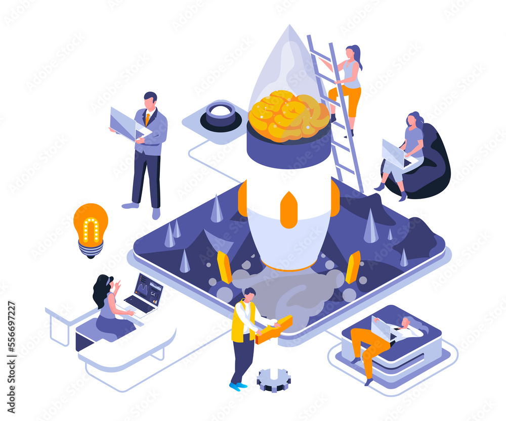 Brainstorming landing page template. Corporate strategy planning ...