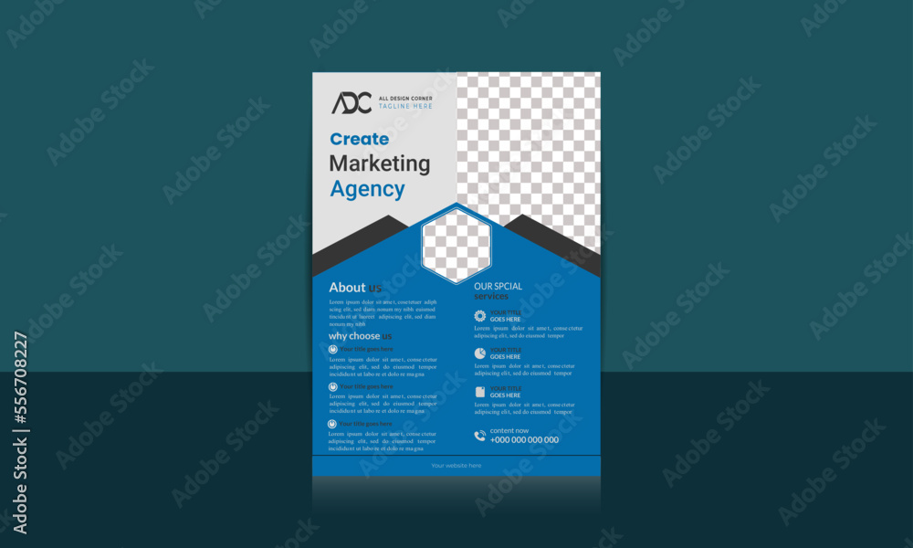 Flyer template layout design. Creative modern vector flier concept with ...