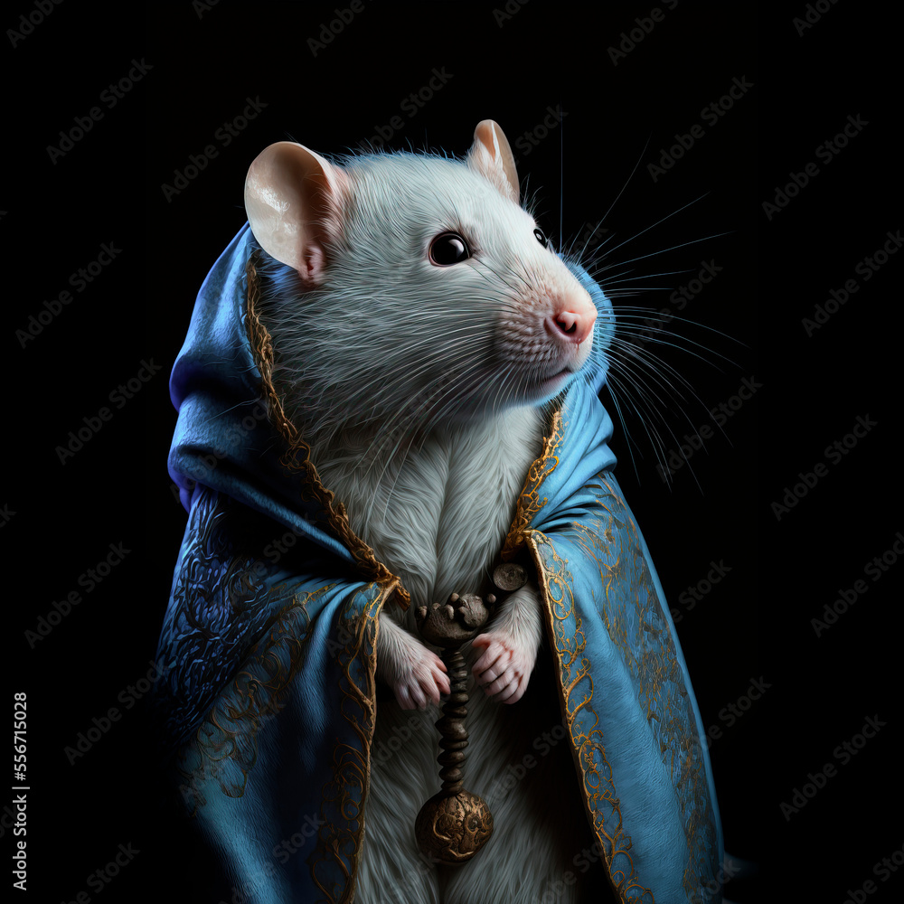 Chinese animal years for zodiac horoscope – rat year – realistic white ...