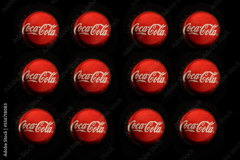 Coca Cola set of bottle caps Stock Photo | Adobe Stock
