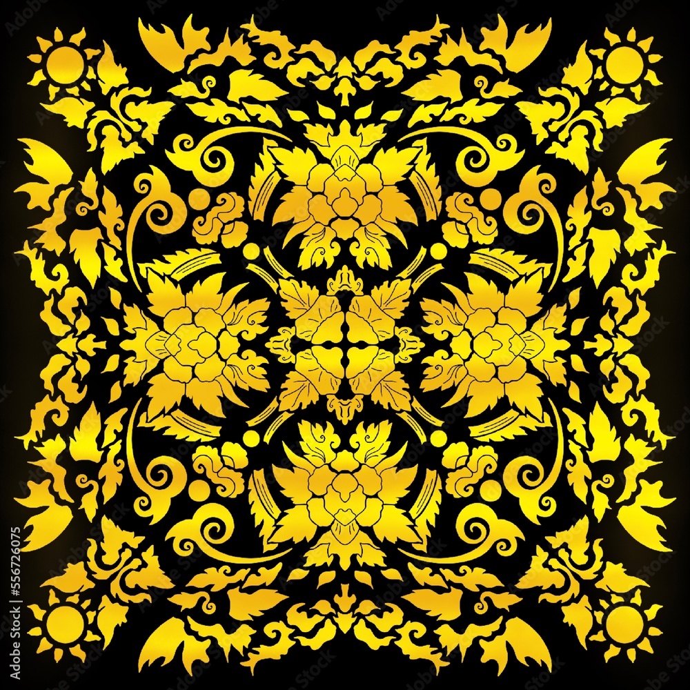 Buddhist art in Thai temples pattern, Geometric ethnic oriental ...