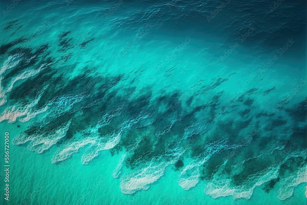 Clear ocean water texture seen from above. Generative AI Stock ...
